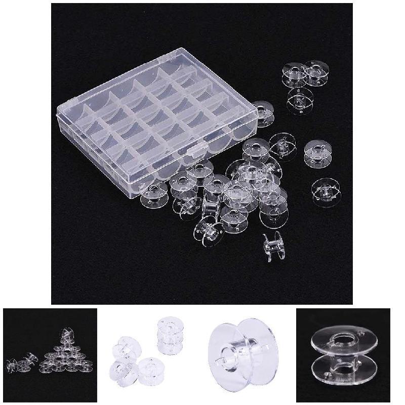 25PCS Plastic Empty Bobbins For Sewing Machine Janome-Brother Elna ...