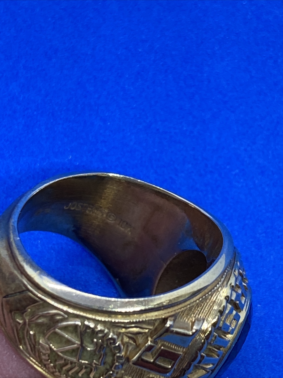 10K Yellow Gold & Green Stone Purdue University 1971 Class Ring Size 7 ...