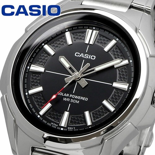 CASIO MTP-RS100D-1AV Watch Cheap Casio Chipkashi Solar Analog Black New ...
