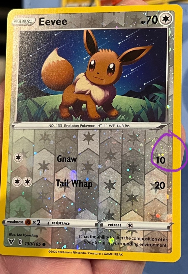 Eevee 130/185 Reverse Cosmos Holo Vivid Voltage Costco Exclusive HD ...