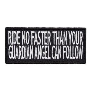 Ride No Faster Than Your Guardian Angel Patch, Biker Patches | eBay