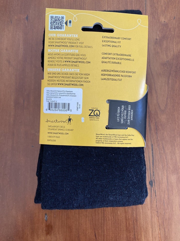 1 Pair New $115 Womens Black Smartwool Footed Merino Wool Tights Medium ...