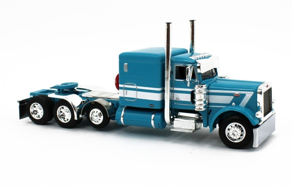 DCP 1:64 *AQUA* Peterbilt 379 63" Flattop & Chrome Wilson Belt Grain ...