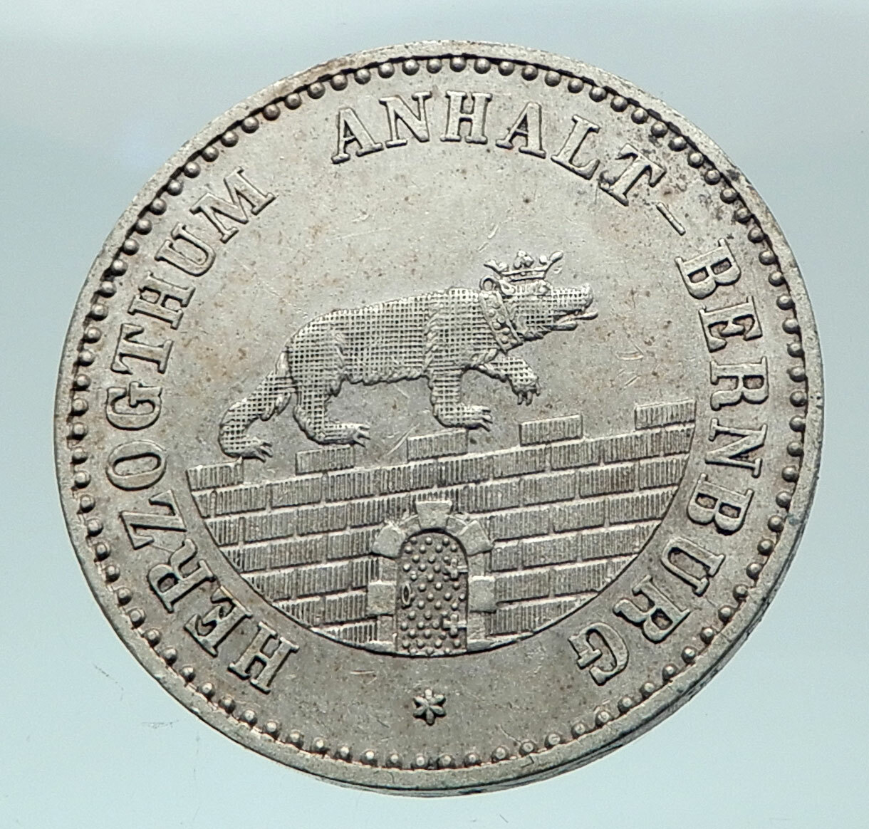 1861 GERMANY German States Anhalt-Bernburg Antique Silver 1/6 Thaler ...