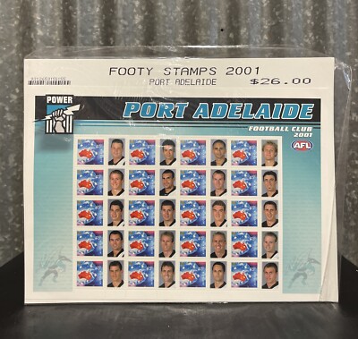 PORT ADELAIDE FOOTBALL CLUB 2001 AFL FOOTY TEAM STAMPS AUSTRALIA POST ...