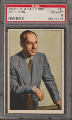 1952 BILL STERN T.V. & RADIO NBC CARD #31 - PSA 6 - VINTAGE ACTOR ...