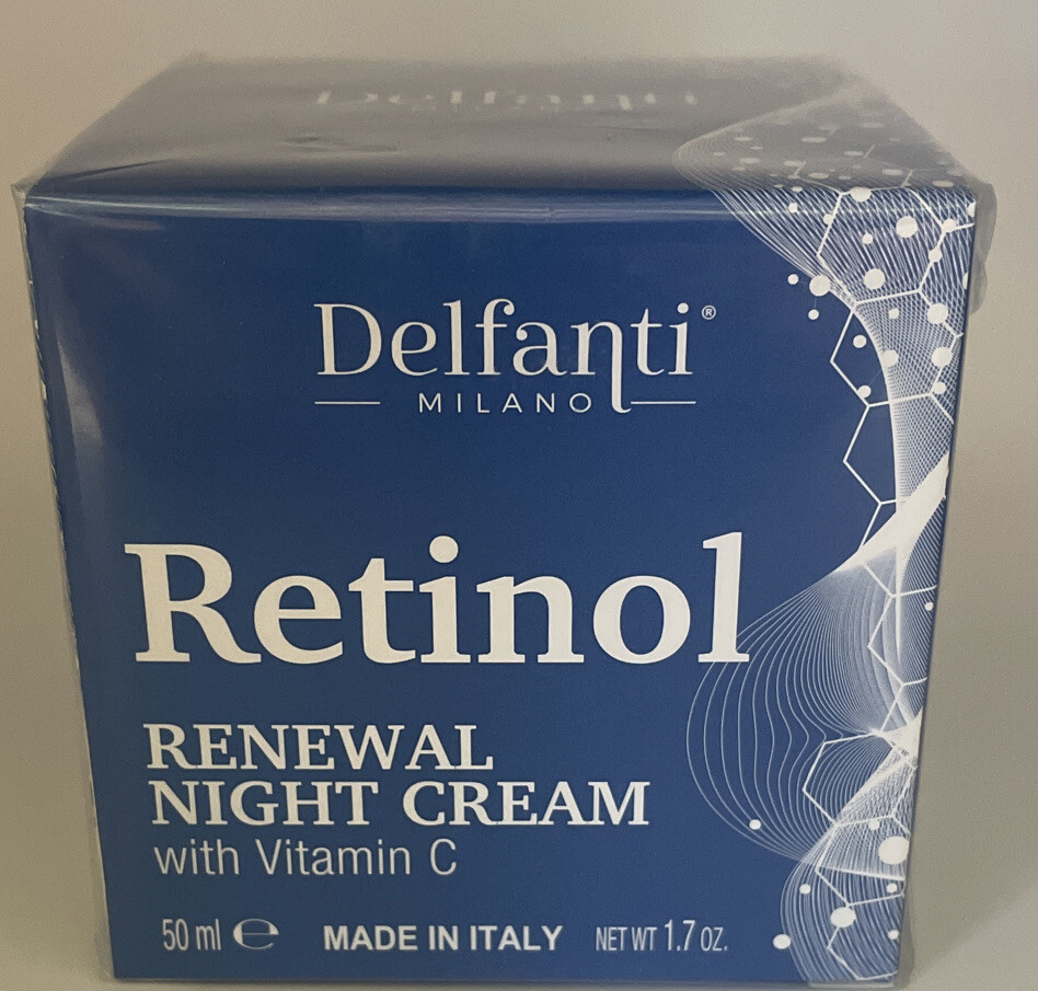 Delfanti Milano Retinol Renewal Night Cream Vitamin C Full Size 1.7 oz ...