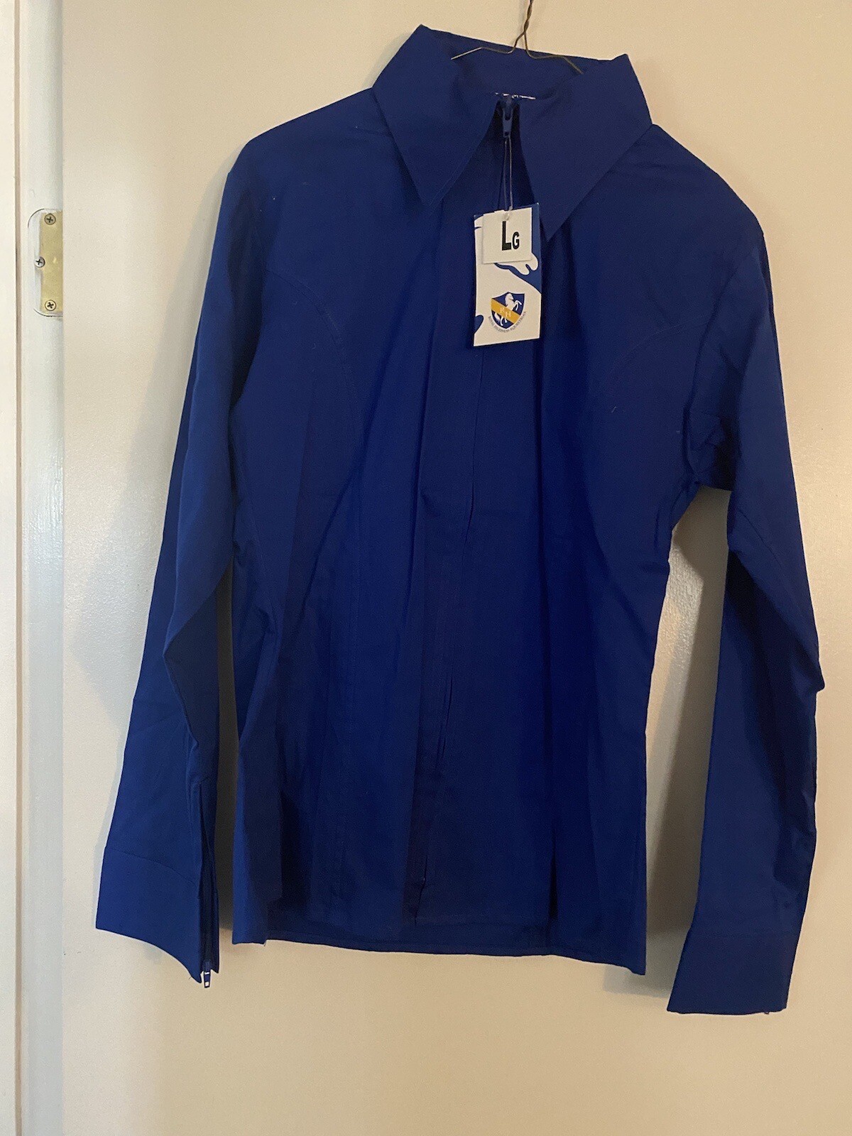 Royal Highness Equestrian Western Show Shirt L Royal Blue | eBay
