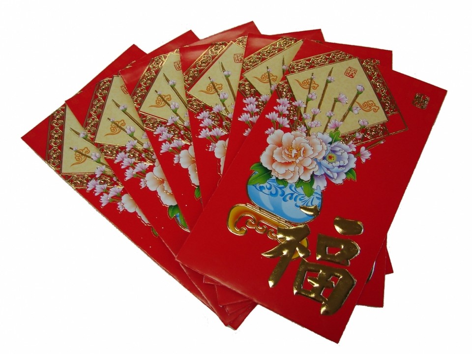 60PCS Big Chinese New Year Money Envelopes Hong Bao Red Packet With ...