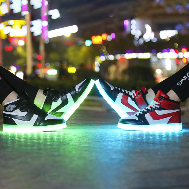 LED sports shoes sneakers high top USB | eBay
