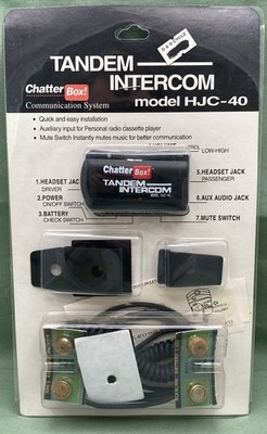 New Genuine Chatterbox HJC-40 Tandem Intercom Motorcycle Communication ...