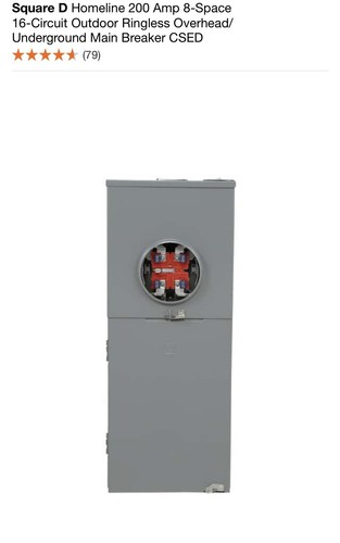 RC816f200C Square D 200 amp meter combo 8 Spaces 16 Circuits 120/240 ...