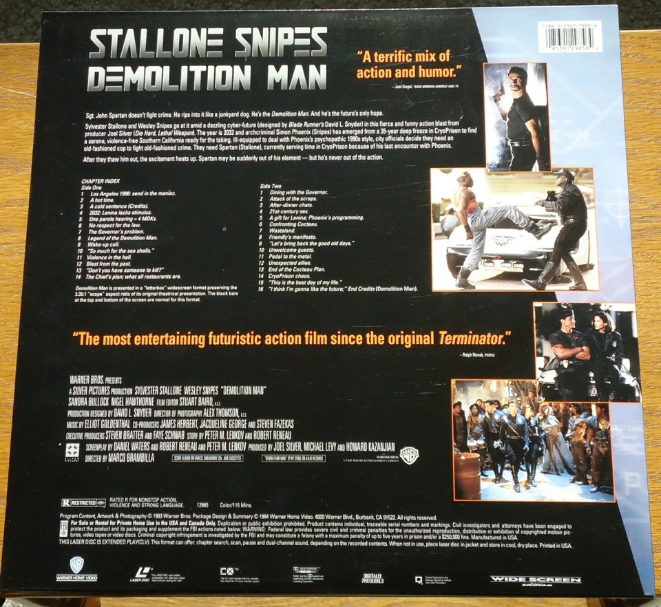 Demolition Man Laser Disk 1993 | eBay