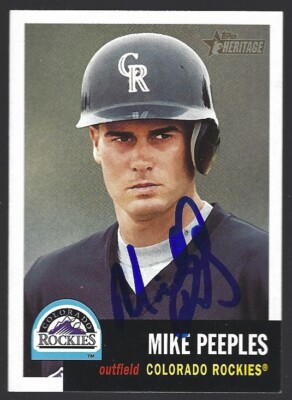 2002 Topps Heritage Baseball #119 Mike Peeples IP autograph signed card ...