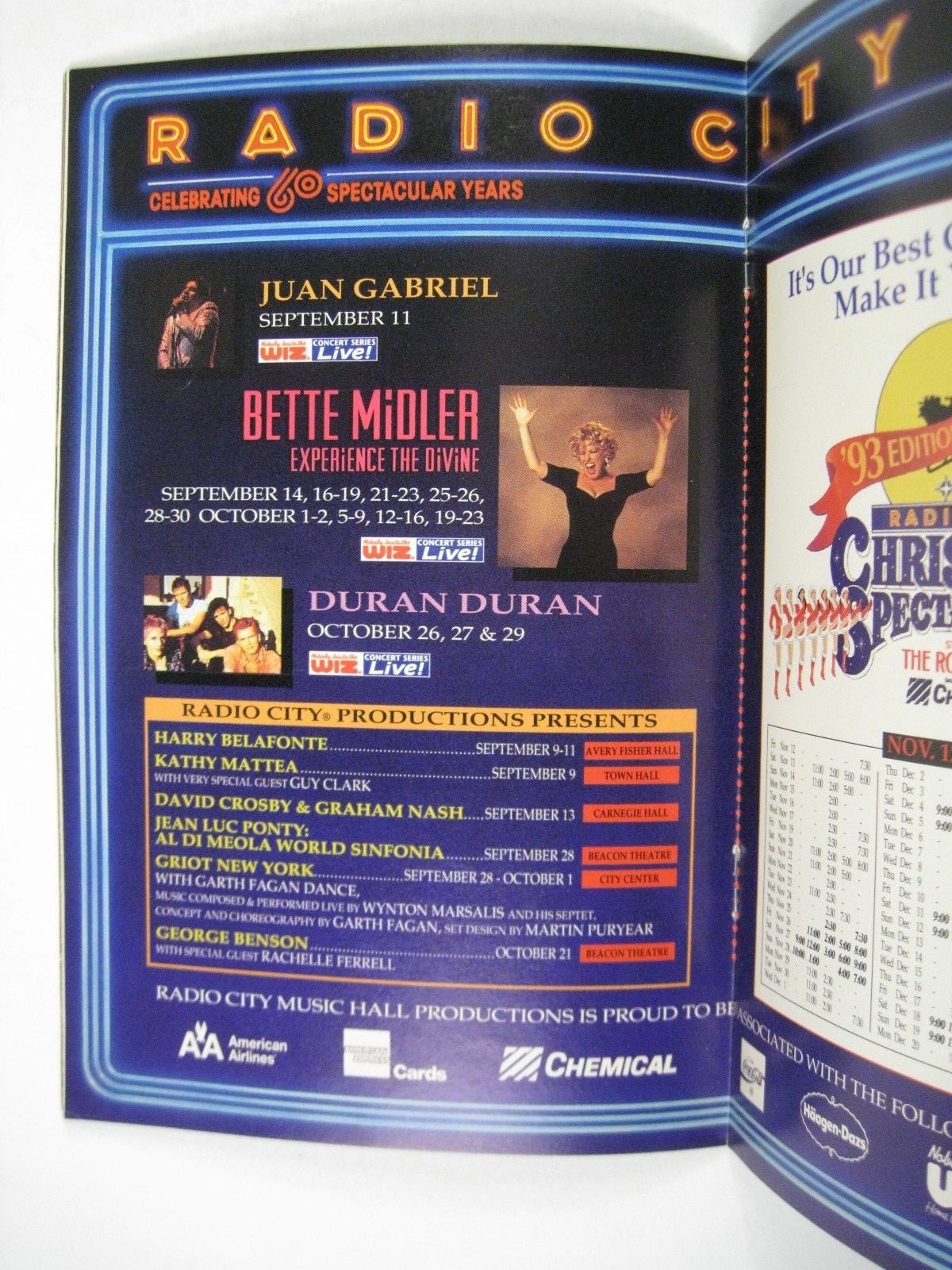 Beth Midler Radio City Music Hall 1993 Program Experience the Divine | eBay