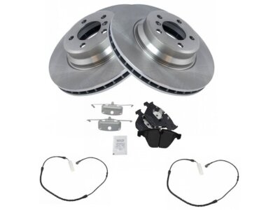 TRQ 33JN94K Front Brake Pad Rotor and Wear Sensor Kit Fits 2002-2005 ...