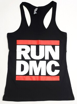 RUN DMC JMJ Tank Top T-shirt Hip Hop Rap Women's Juniors LARGE Black ...