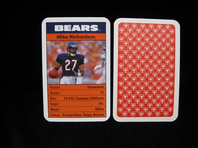 1987 Mike Richardson Chicago Bears "Ace Fact Pack" United Kingdom #27 ...