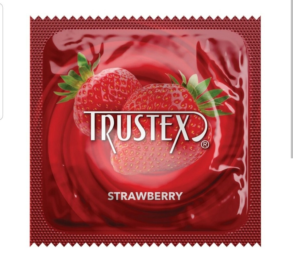 Trustex Assorted Flavors Flavored Lubricated Condoms - Strawberry 2pcs ...
