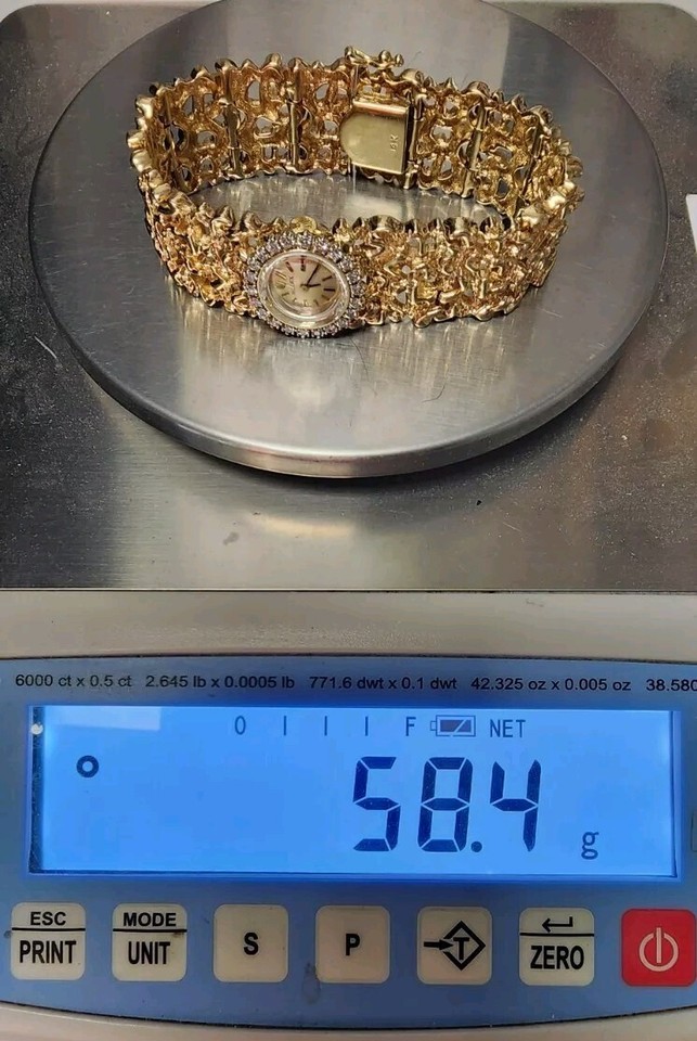 Rolex Rare Vintage 14k Diamond Cocktail Watch W/ Nugget Filigree Style ...