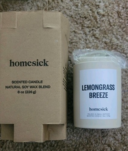 HOMESICK NATURAL SOY WAX CANDLE W/ LID LEMONGRASS BREEZE 8 OZ NEW! | eBay