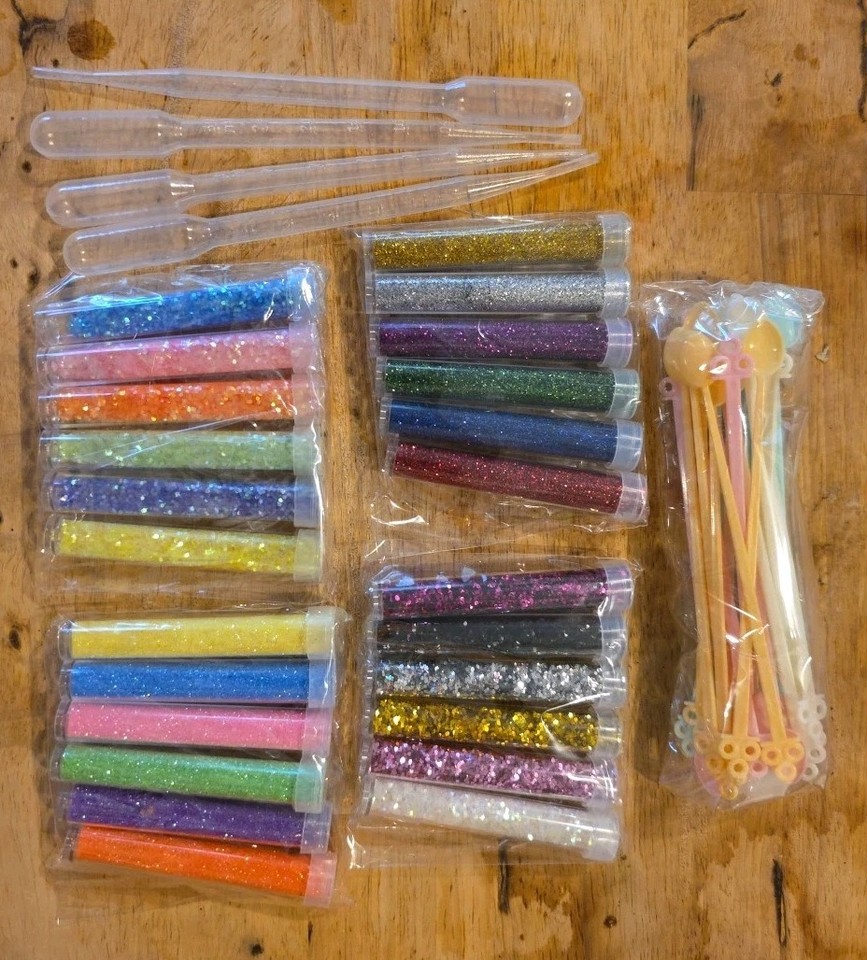 Glitter Nail Kit Colorful Sparkles Shells Flowers Gems New | eBay