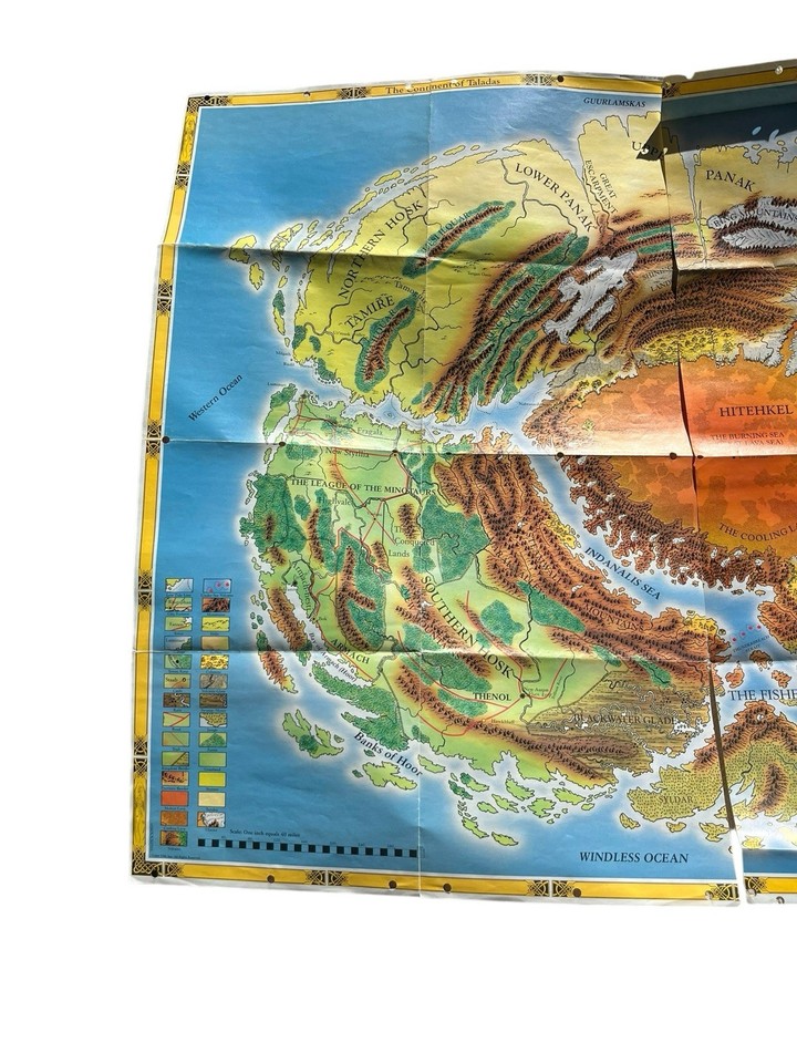 D&D - Dungeons & Dragons DRAGONLANCE Fold Out Map 1989 2 Piece ...
