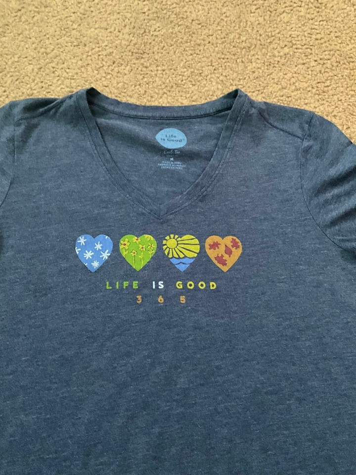 Life Is Good Women's CRUSHER-LITE Four Seasons 365 SS (MED) Heather ...