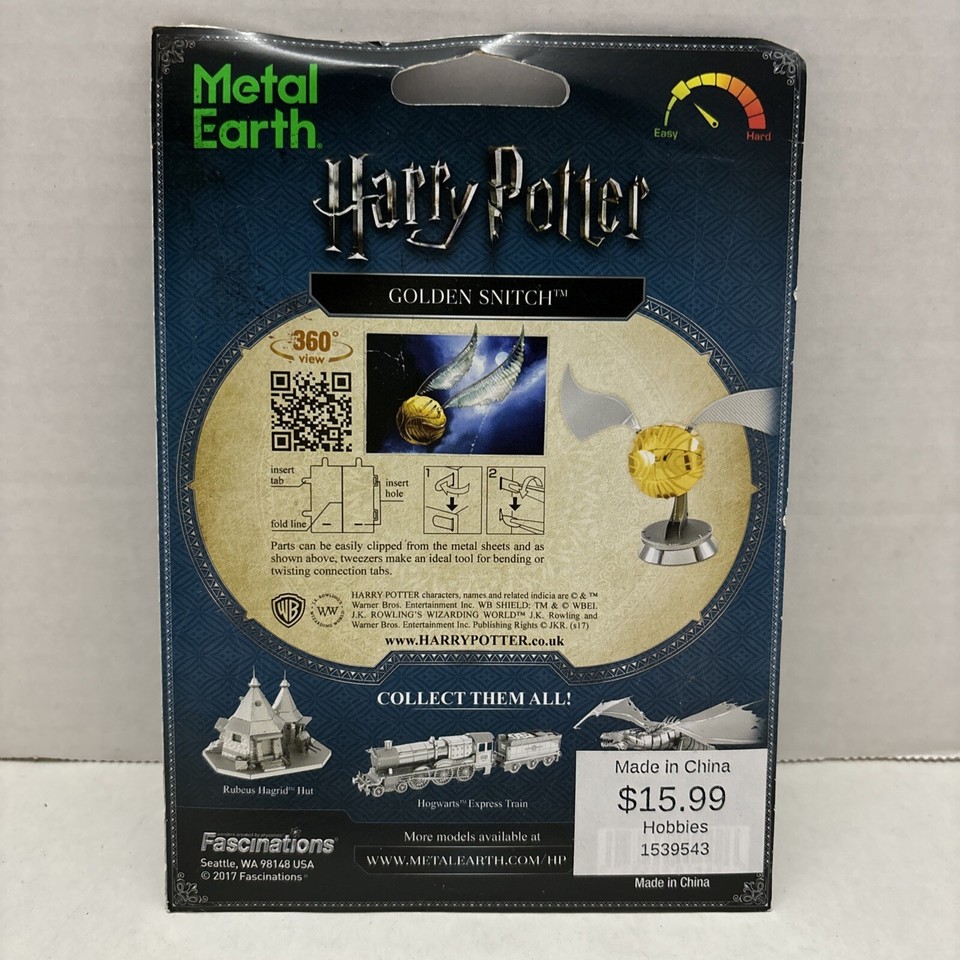Metal Earth Harry Potter Golden Snitch 3D metal model kit 2 sheet model ...