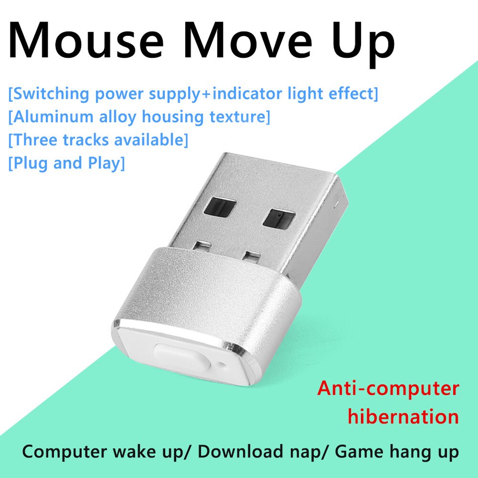Mini Mouse Jiggler Indicator Light USB Automatic Move Cursor for Laptop ...