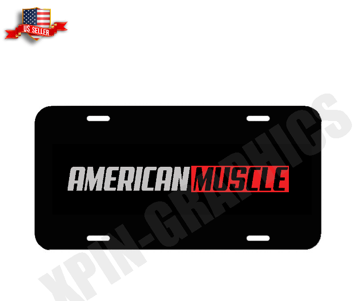 American Muscle Black Aluminum License Plate Tag Custom USDM Car Truck ...