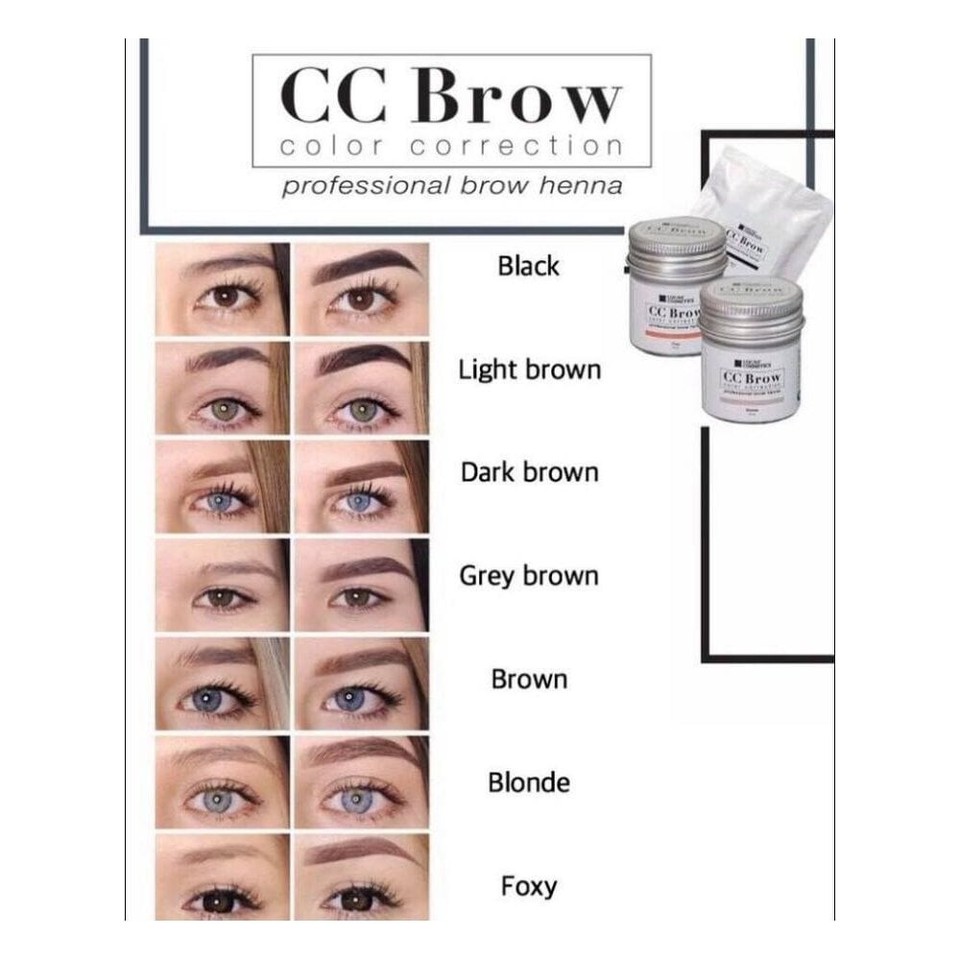 CC Brow Henna Eyebrow & Eyelash Tinting Products, Permanent Chna Dye 5 ...
