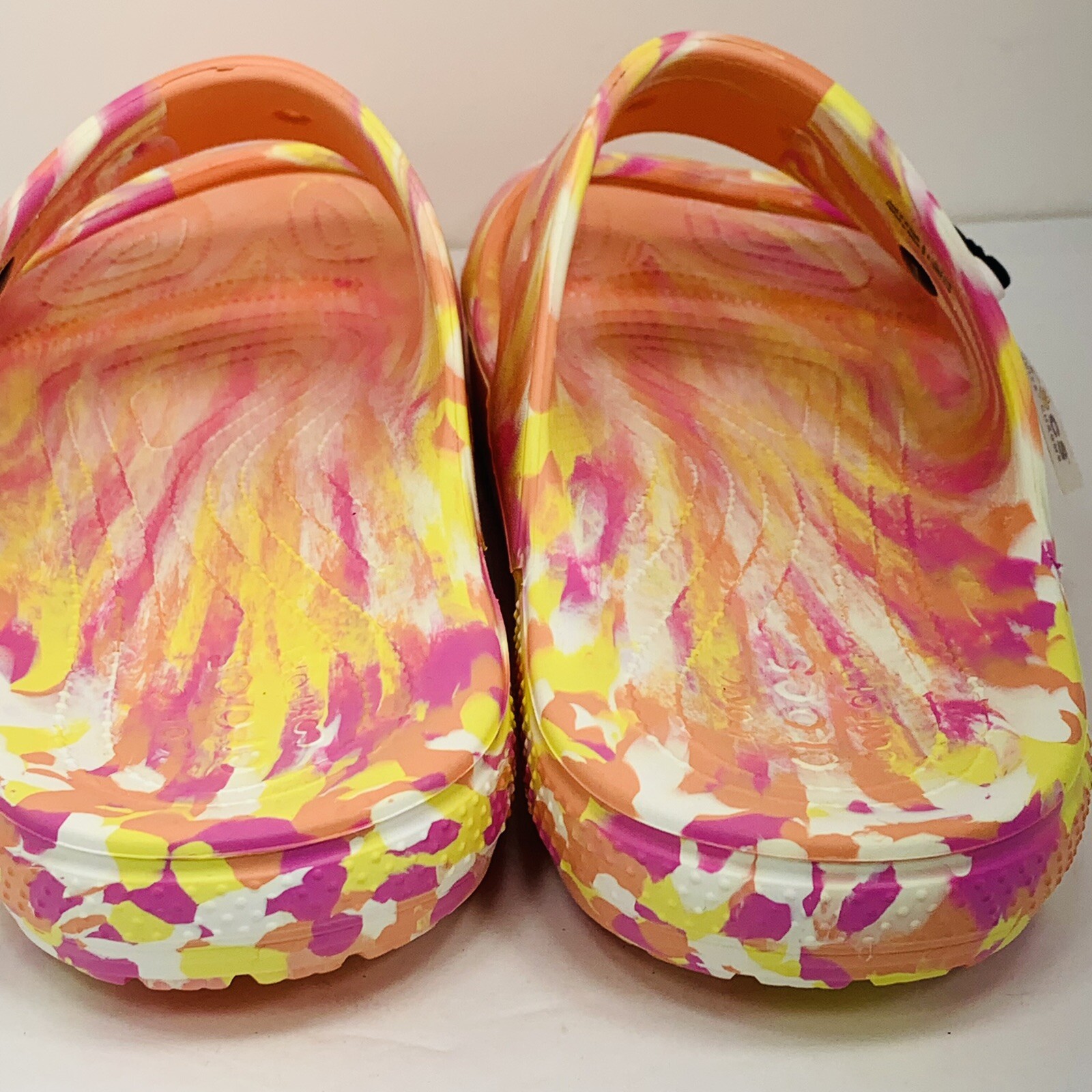 CROCS Classic Marble Sandals Tie Dye 2 Strap Marbled, Peach Orange size ...