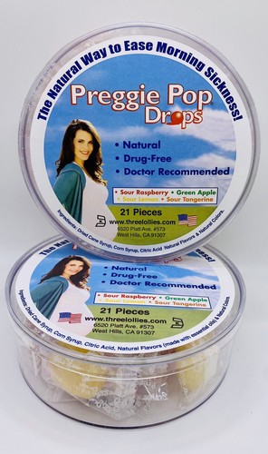 Preggie Pop Drops For Morning Sickness (2) Total of 42 pieces by Three ...