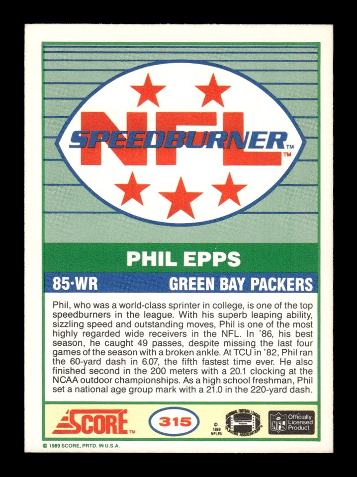 1989 Score #315 Phil Epps | eBay