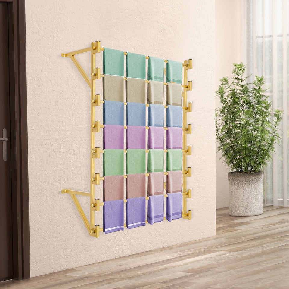 Wall Mounted Scarf Rack Modern Wall Display Rack Towels Storage Rack ...