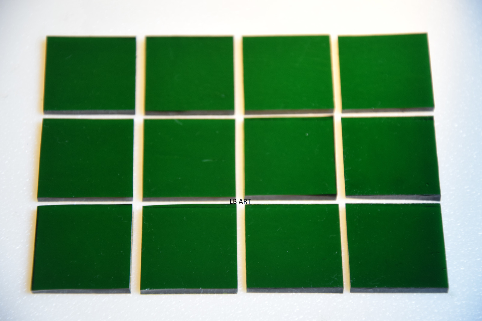 1145.30 - 20 Transparent Kelly Green 1/2" X 1" 3mm Thick Bullseye Glass ...