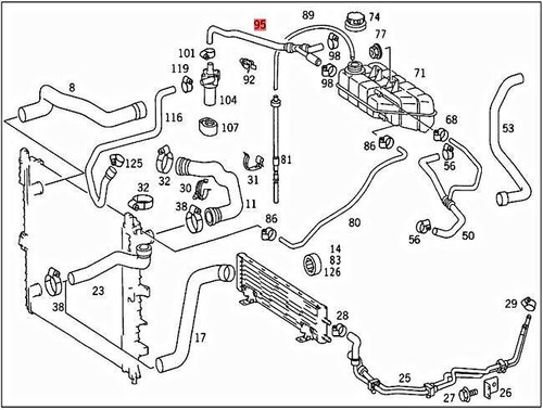 Genuine MERCEDES From expansion tank to recirculating pump Hose ...
