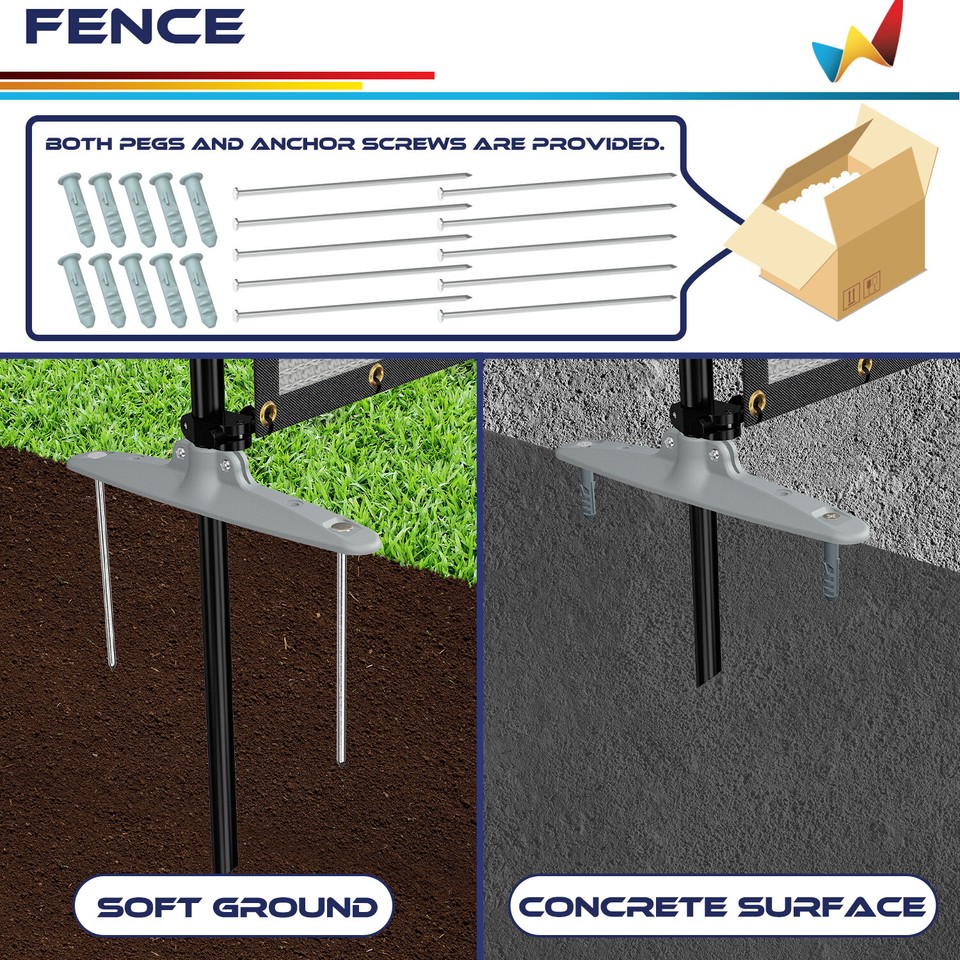Outdoor 6FT Privacy Fence Screen Shade Cover Dog Yard with/ Iron Pole ...