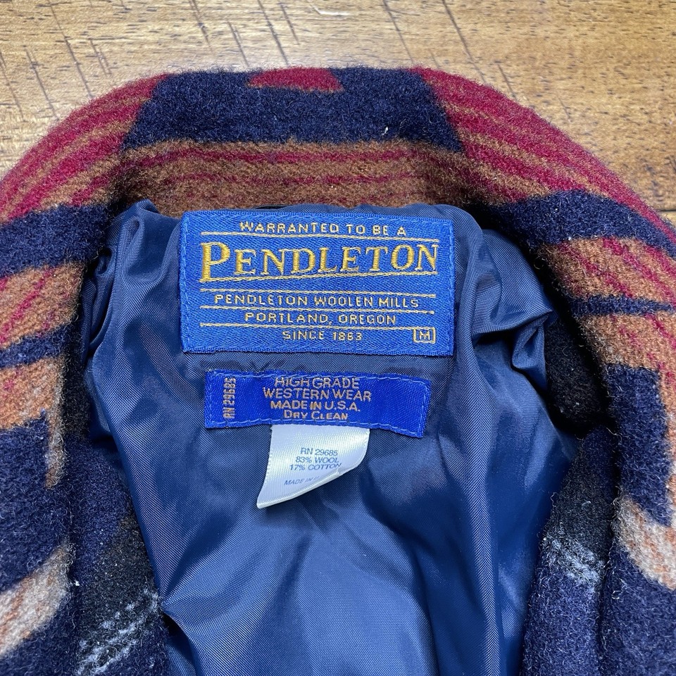 Vtg Pendleton High Grade Western Wear Aztec Wool Thinsulate USA Mens Size M | eBay