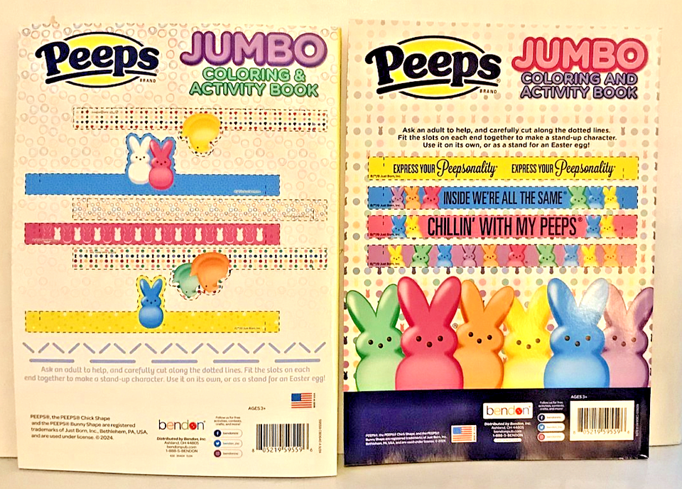 Peeps Brand Coloring & Activity Books lot of 4 EASTER BUNNIES 64 pg ...
