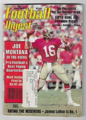 June 1982 issue of Football Digest Magazine Joe Montana cover | eBay
