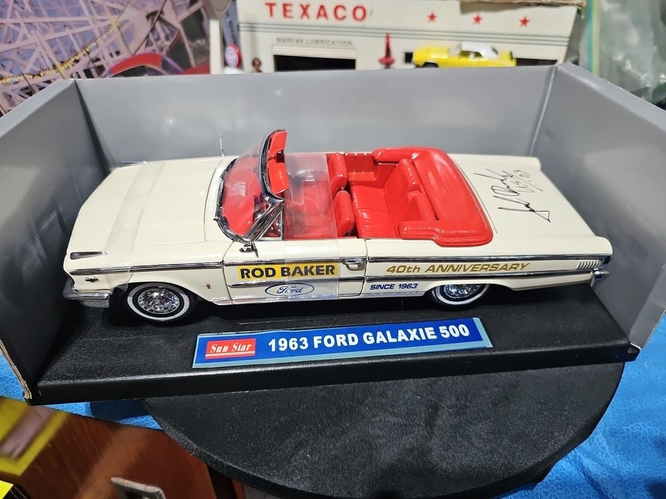 VINTAGE SUN STAR 63 FORD GALAXIE 500 CONVERTIBLE WHITE/RED *EXTRA RARE ...