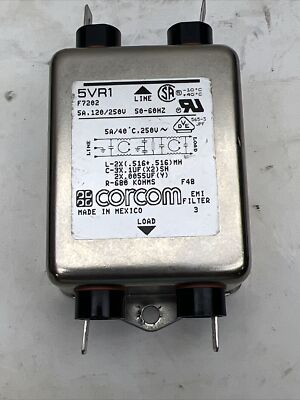 🔥CORCOM 5VR1 EMI LINE FILTER 120/250VAC, 5A, 50-60Hz, Used, Free Ship🇺🇸 ...