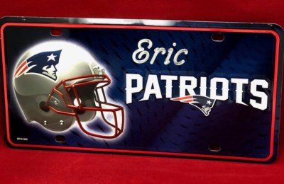 New England Patriots NFL License Plate Engraved Personalized Custom NE ...