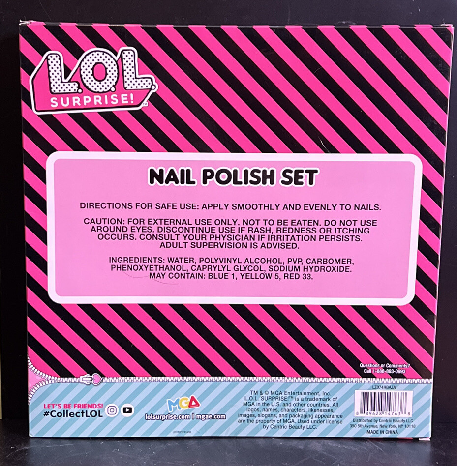 LOL Surprise! Pedicure Set Nail Polish Nail File Buffer Slippers Kids ...
