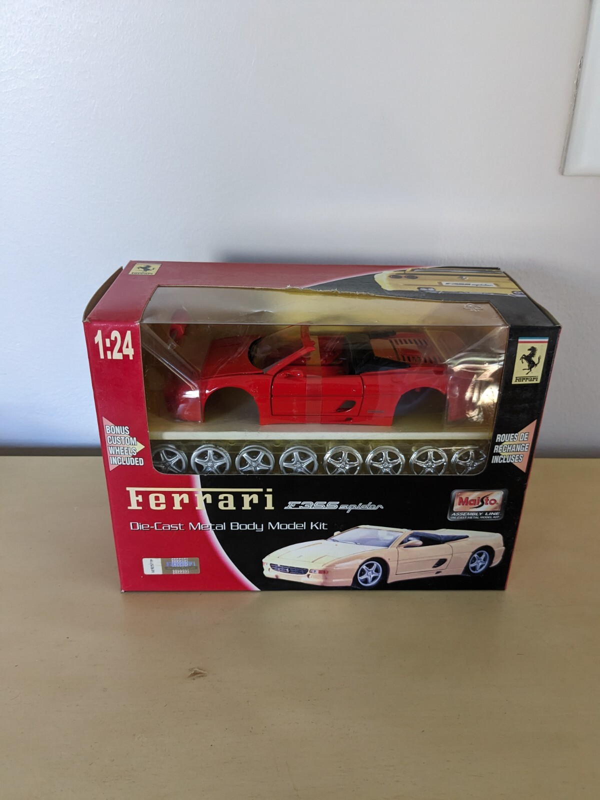 Maisto 1:24 Ferrari Die-Cast Metal Body Model Kit F355 spider Red Open ...