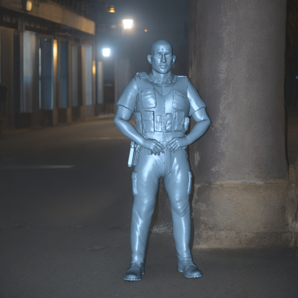 Police Officer Figure 3D Resin Print Law Enforcement Officer Unpainted ...