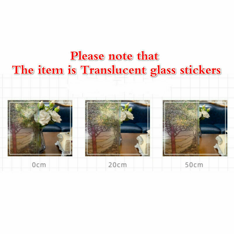 Static Frosted Glass Stickers Translucent Church Stained Window Film ...