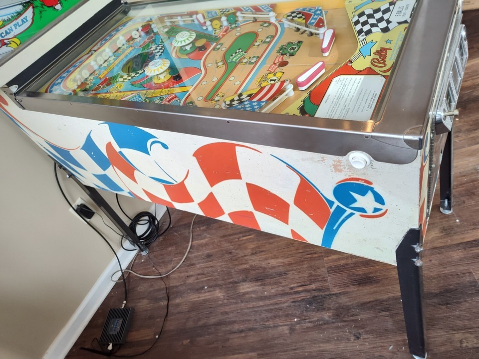 Vintage Indianapolis 500 Bally pinball machine graphics works original ...